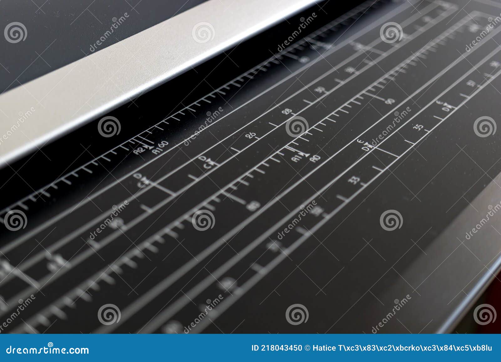 Plotter Printer, Technological Tool. Ruler Section Close-up To Measure ...