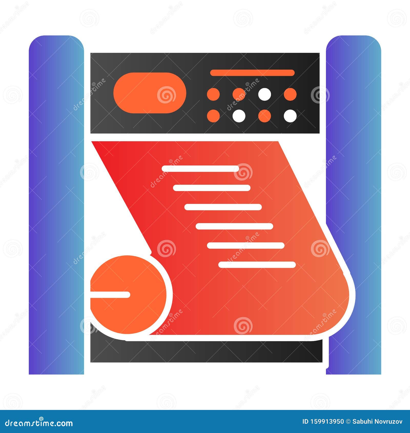 Plotter Printing Flat Icon. Large Format Printer Color Icons in Trendy ...