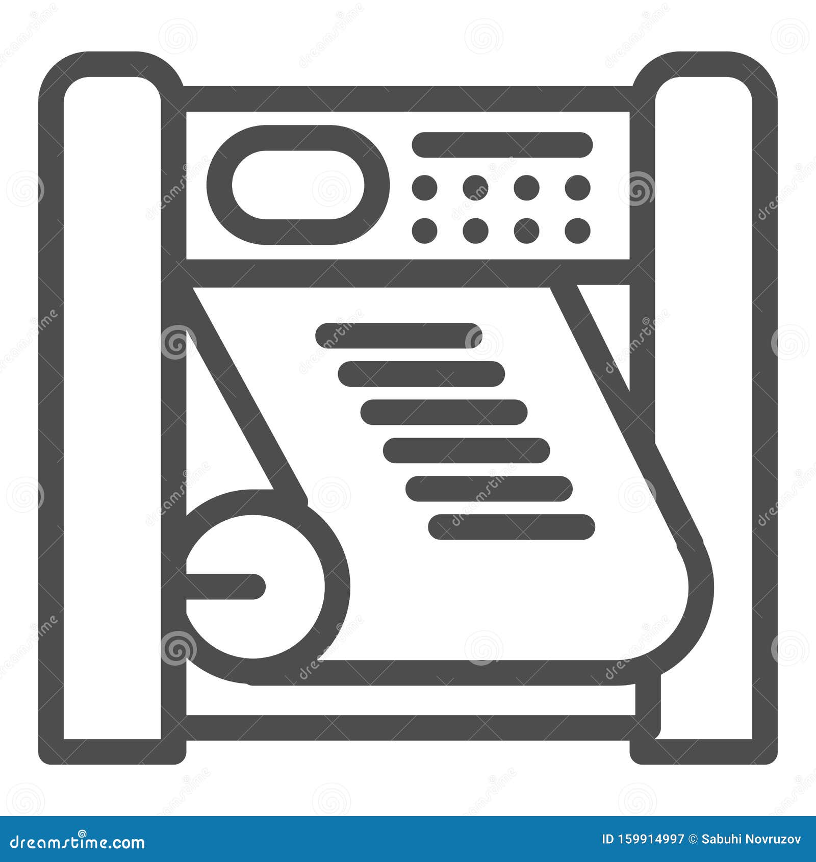 Plotter Printing Line Icon. Large Format Printer Vector Illustration ...