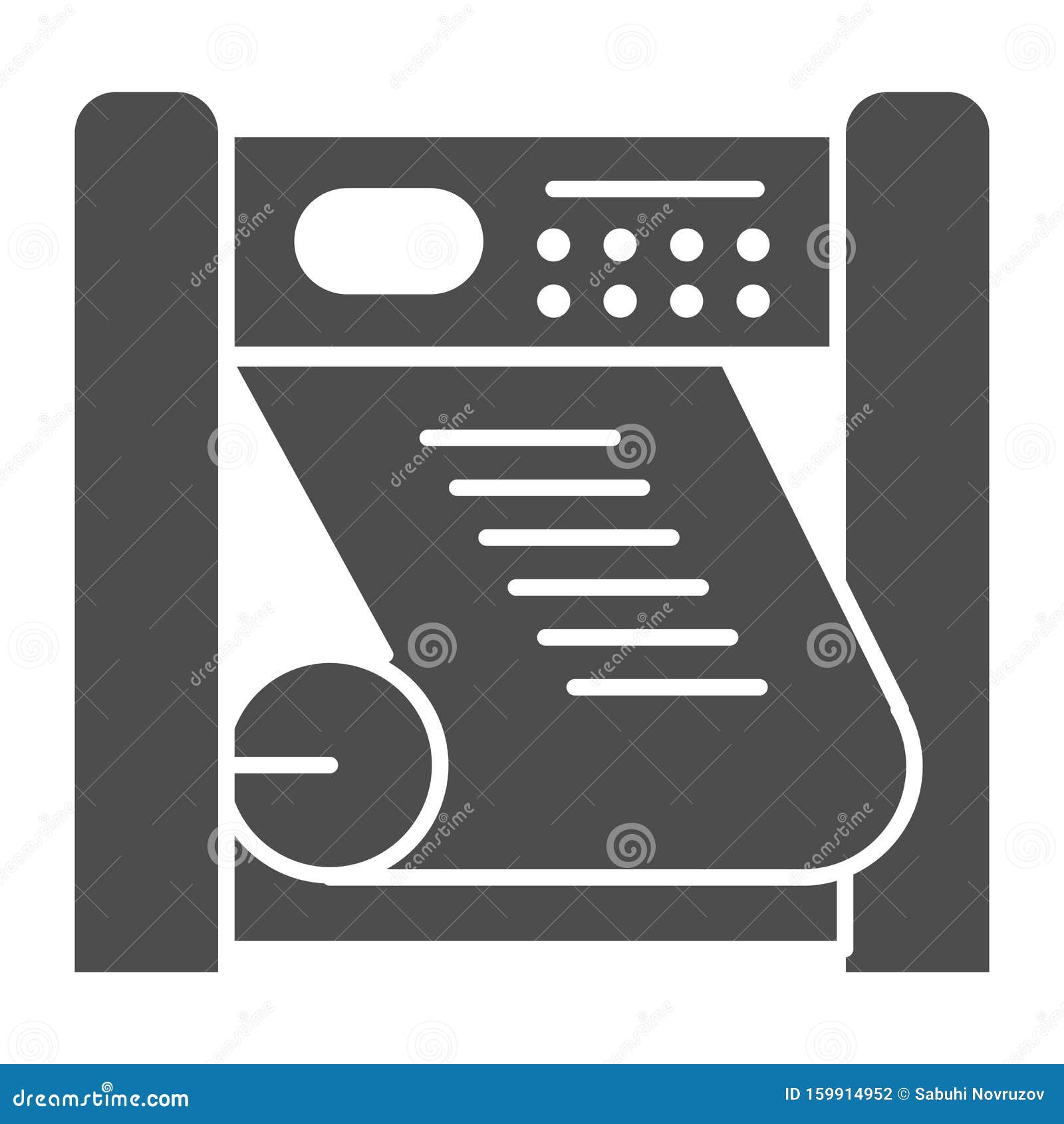 Plotter Printing Solid Icon. Large Format Printer Vector Illustration ...