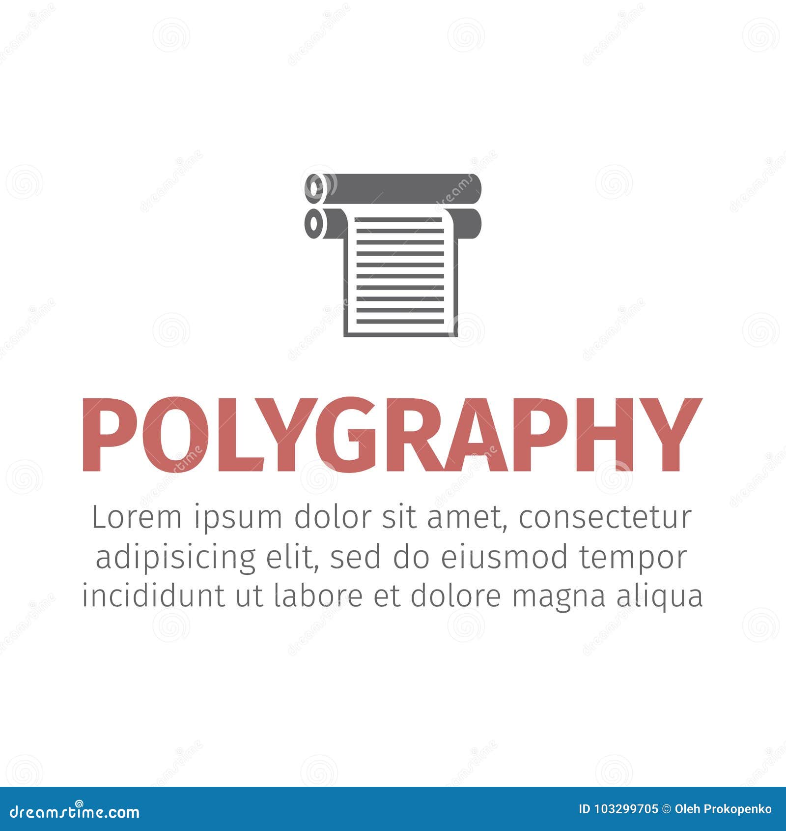 Plotter with Roll of Paper. Logo Design for the Printing Industry ...