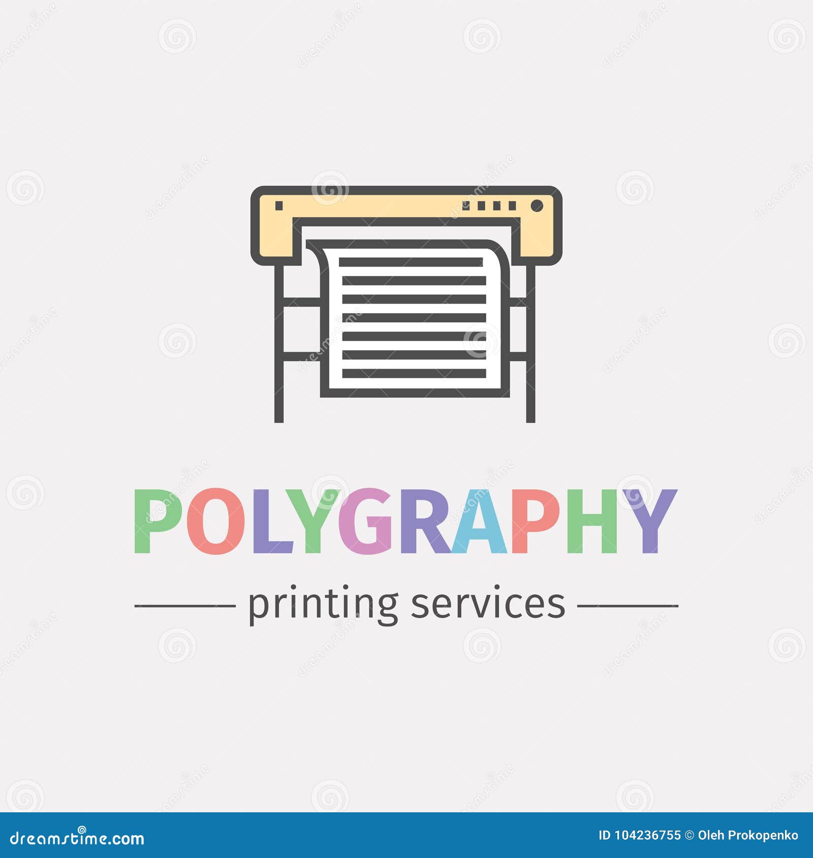 Plotter with Roll of Paper. Logo Design for the Printing Industry ...