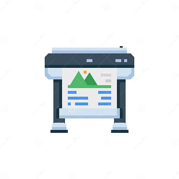 Plotter Vector Icon. Computer Component Icon Flat Style. Perfect Use ...