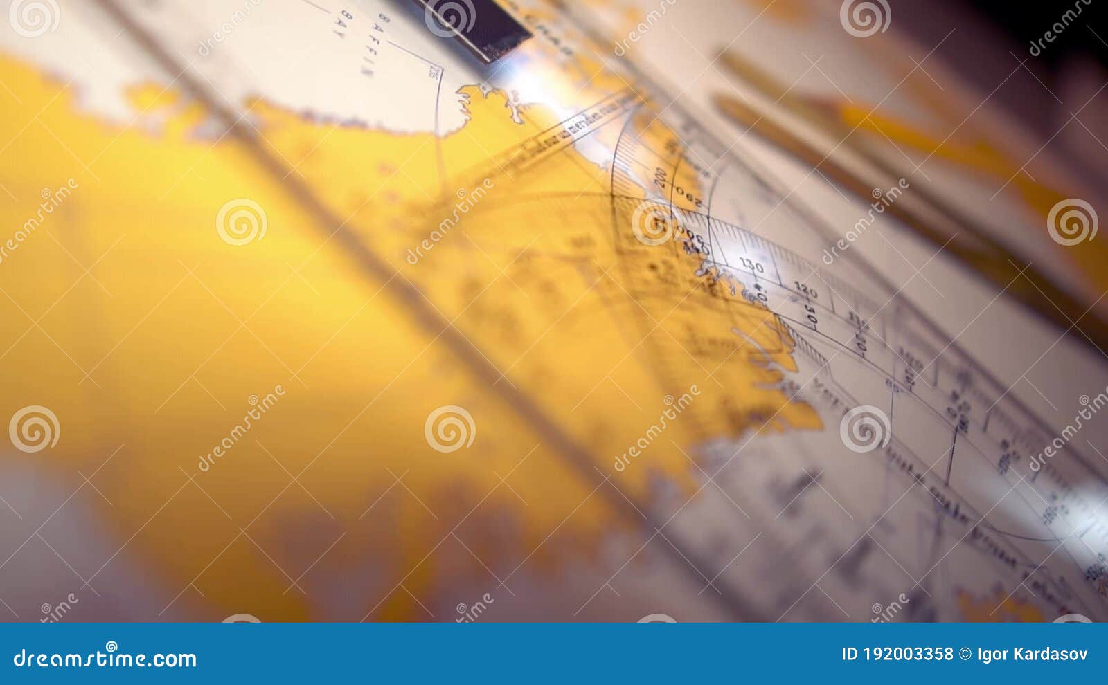 Plotting Position on Navigational Chart at Sea. Marine Map and Ruler ...