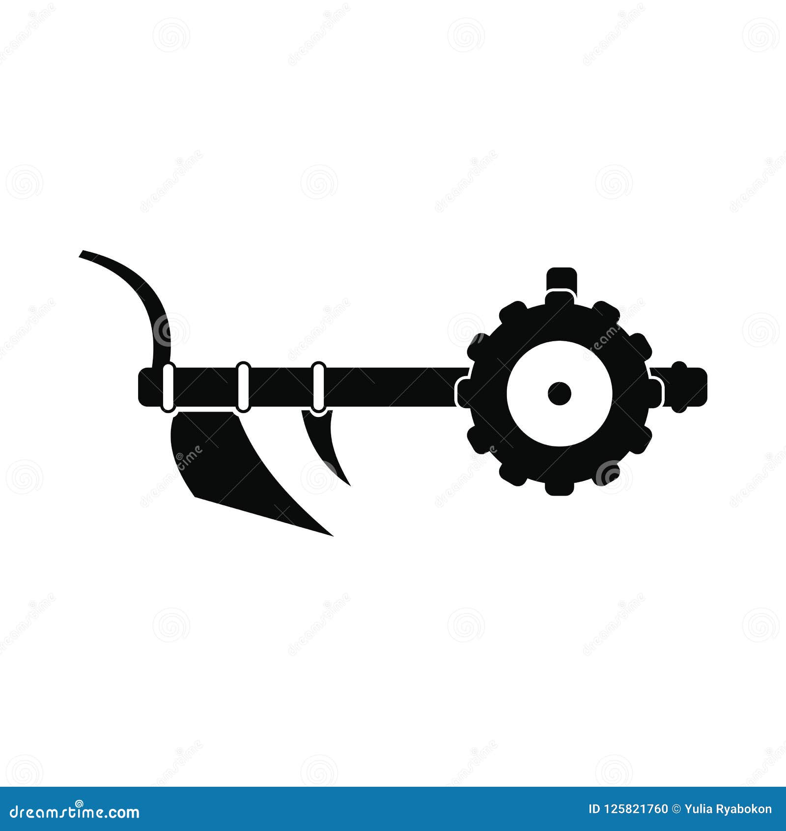Plough icon black stock illustration. Illustration of farmer - 125821760