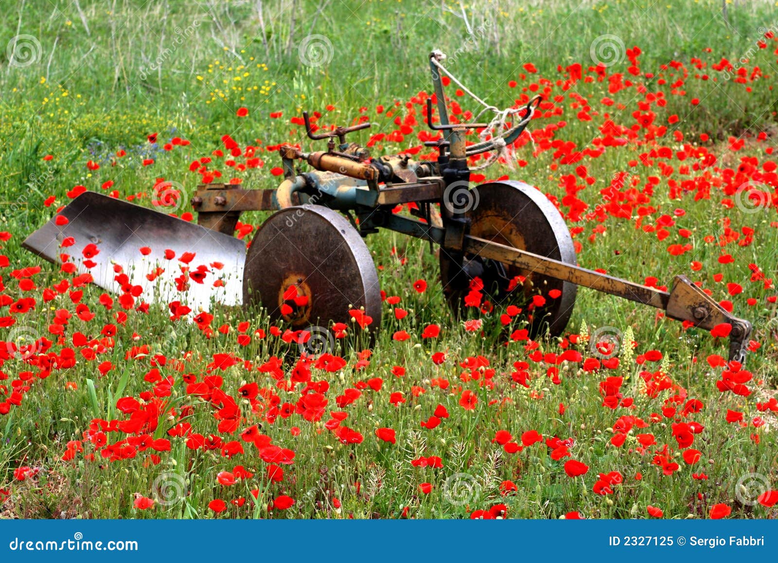 Old Plough With Wheels And Drawbar Royalty-Free Stock Photo ...