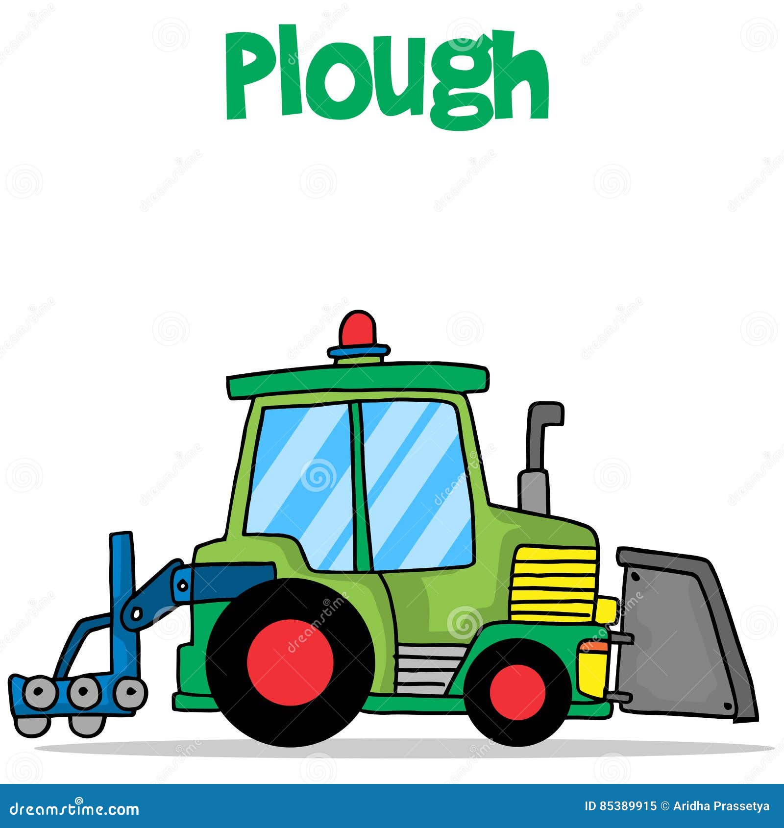 Plough Transport Cartoon Design Collection Stock Vector - Illustration ...