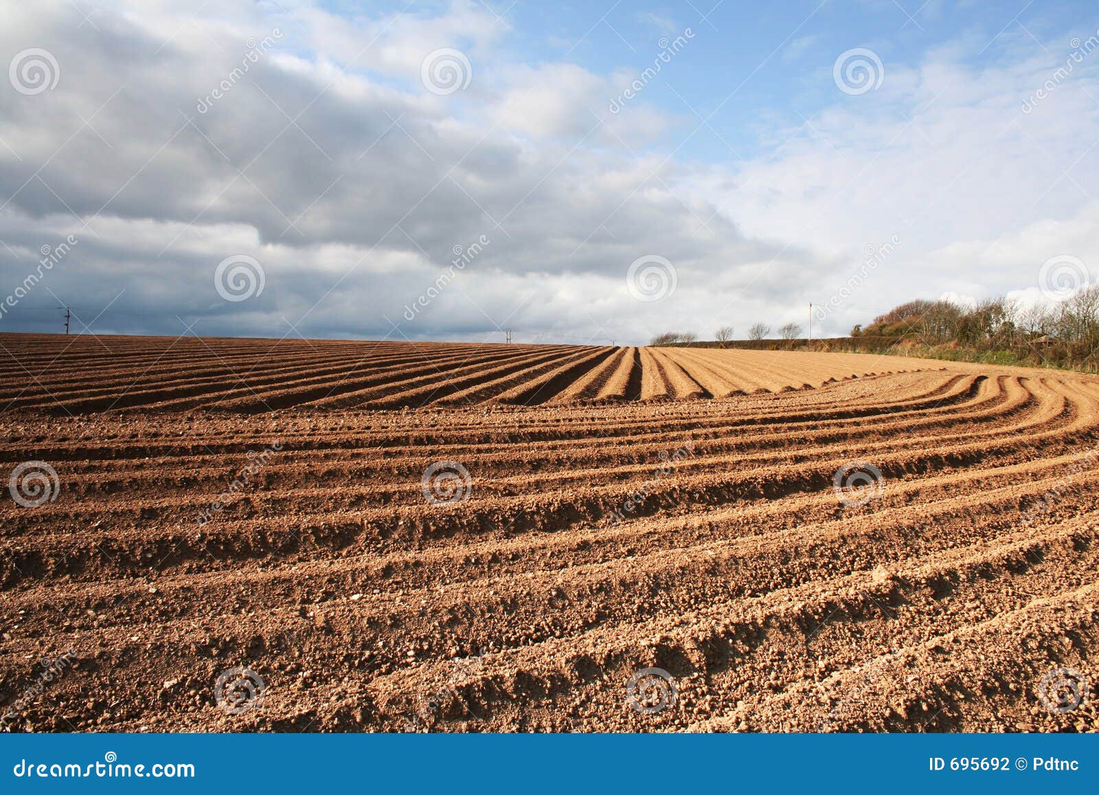 Ploughed Field Furrows stock photo. Image of farming, plough - 695692