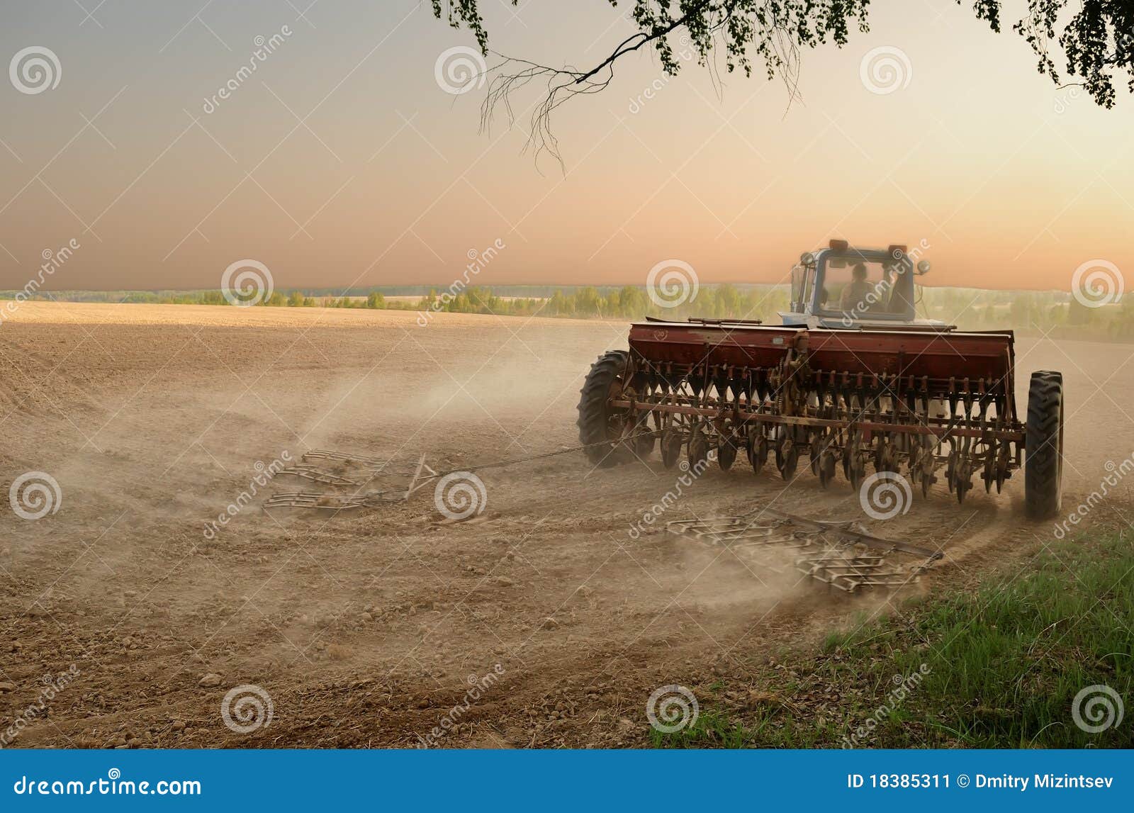 Ploughing the land stock image. Image of combine, agricultural - 18385311