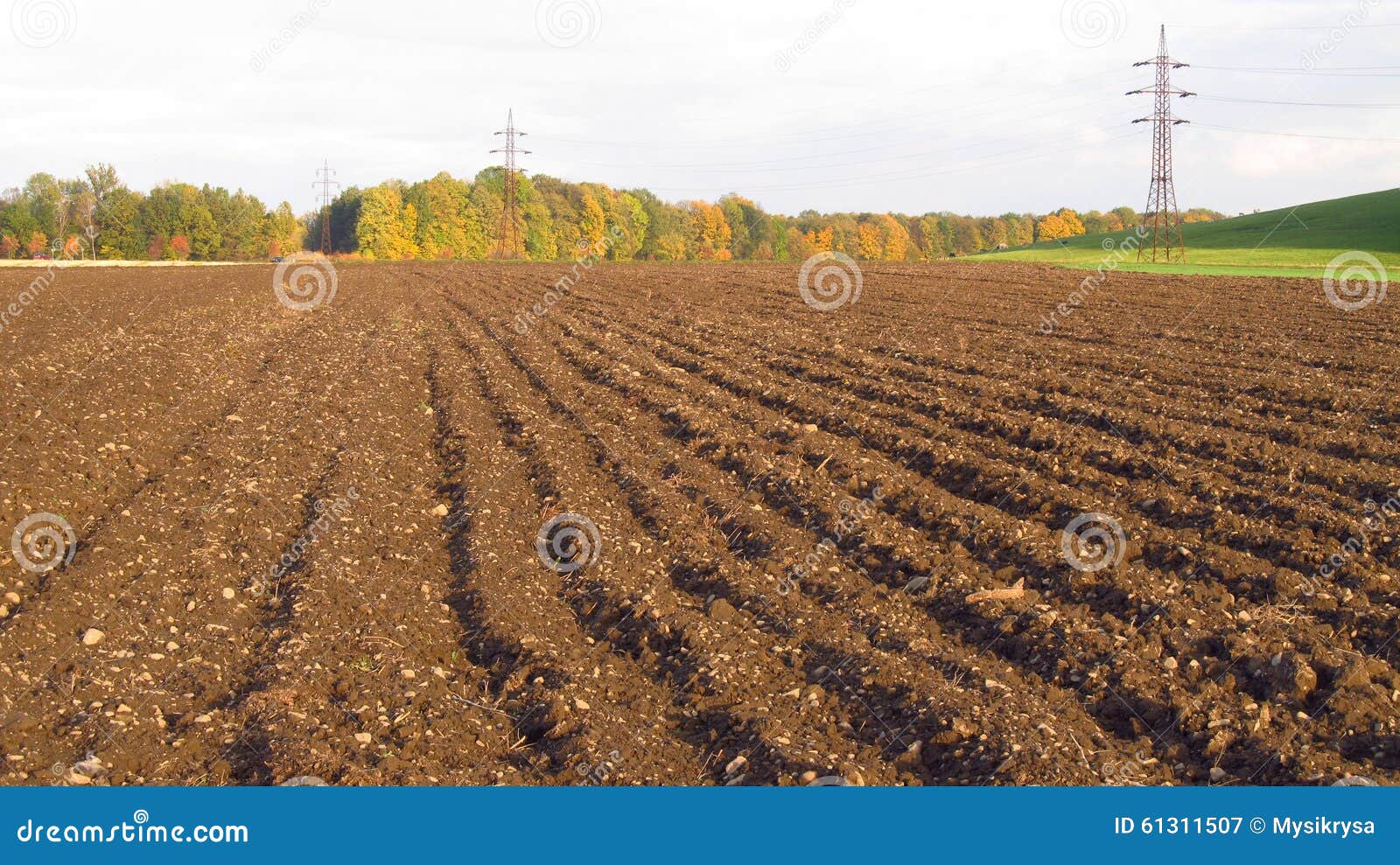 Ploughland stock image. Image of ploughland, topsoil - 61311507