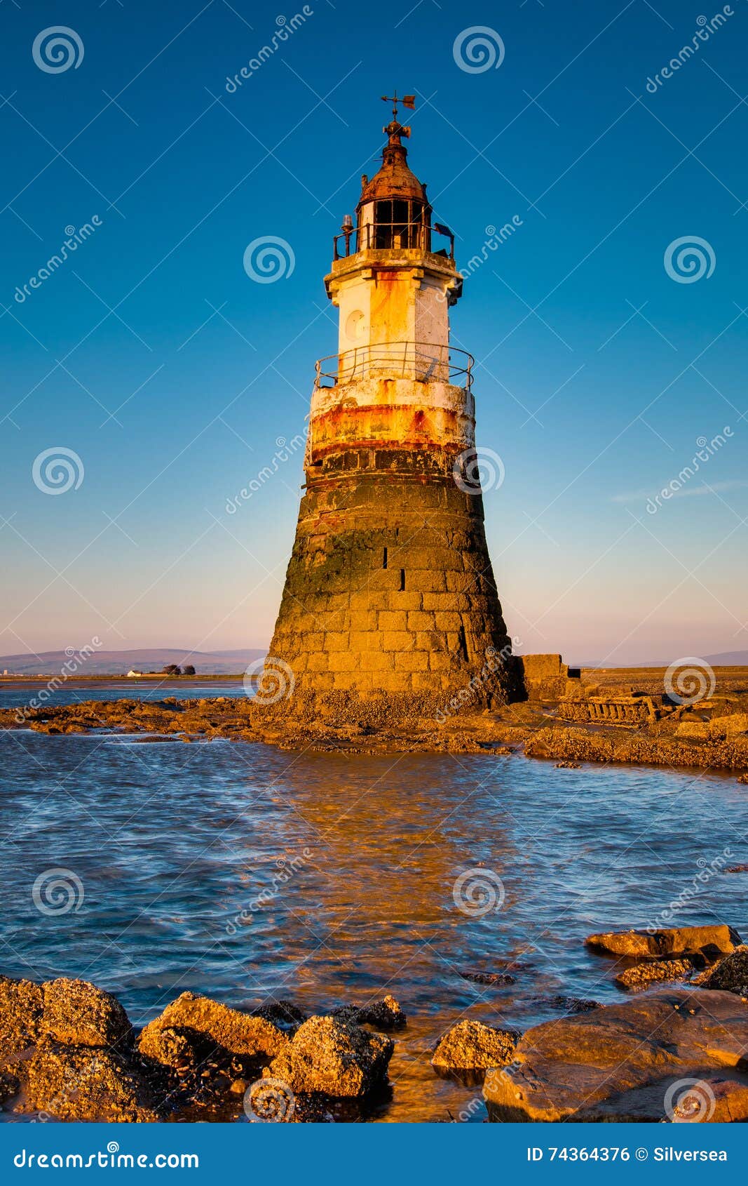 Plover Scar Lighthouse stock photo. Image of susnset - 74364376