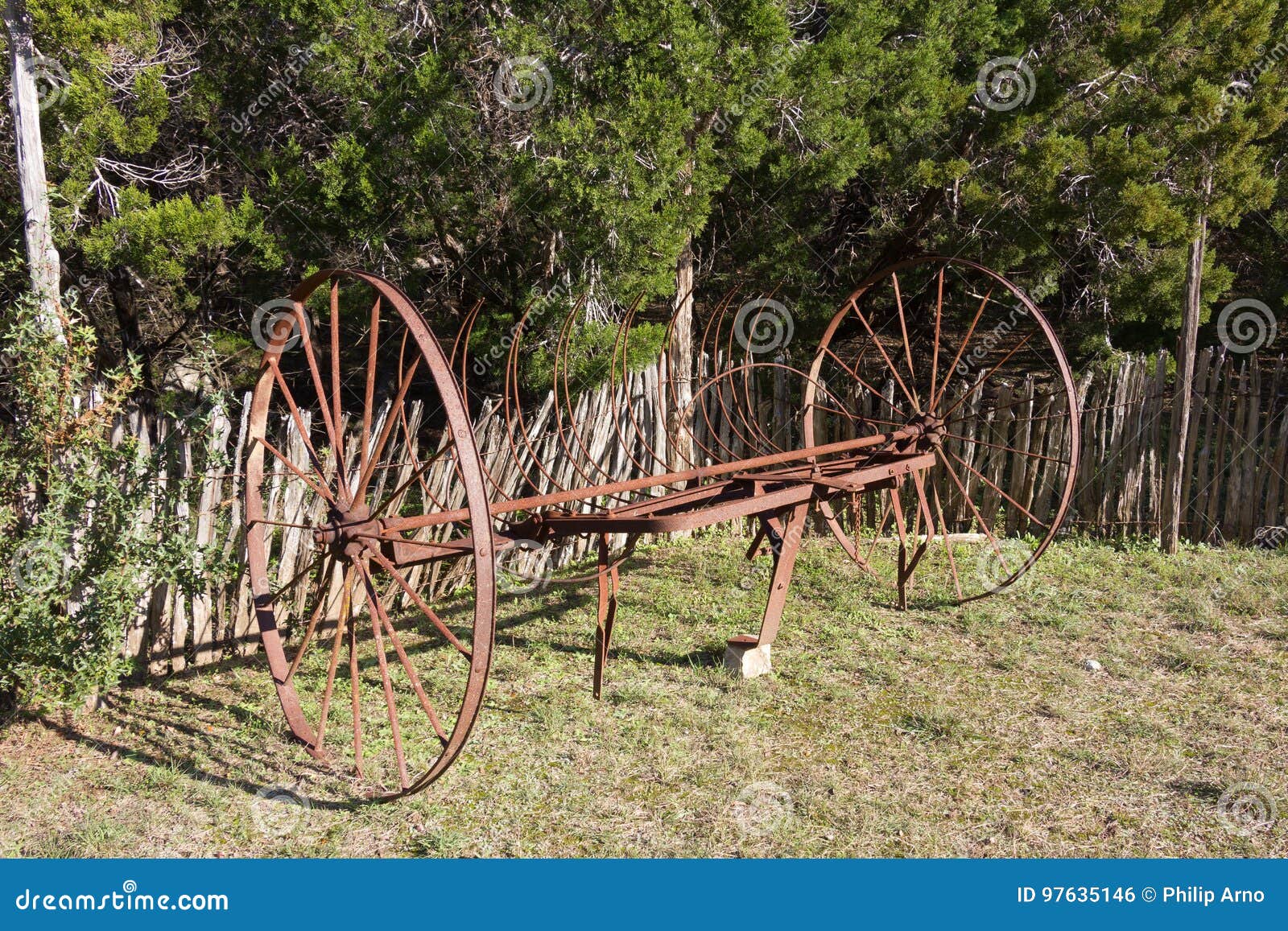Plow Trees Grass and Wood in Colors of Red Green Brown Stock Photo ...