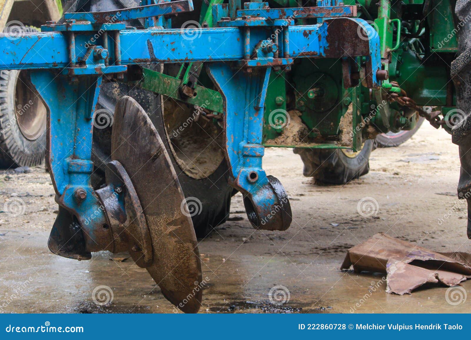 Plow is under maintenance editorial stock photo. Image of engine ...