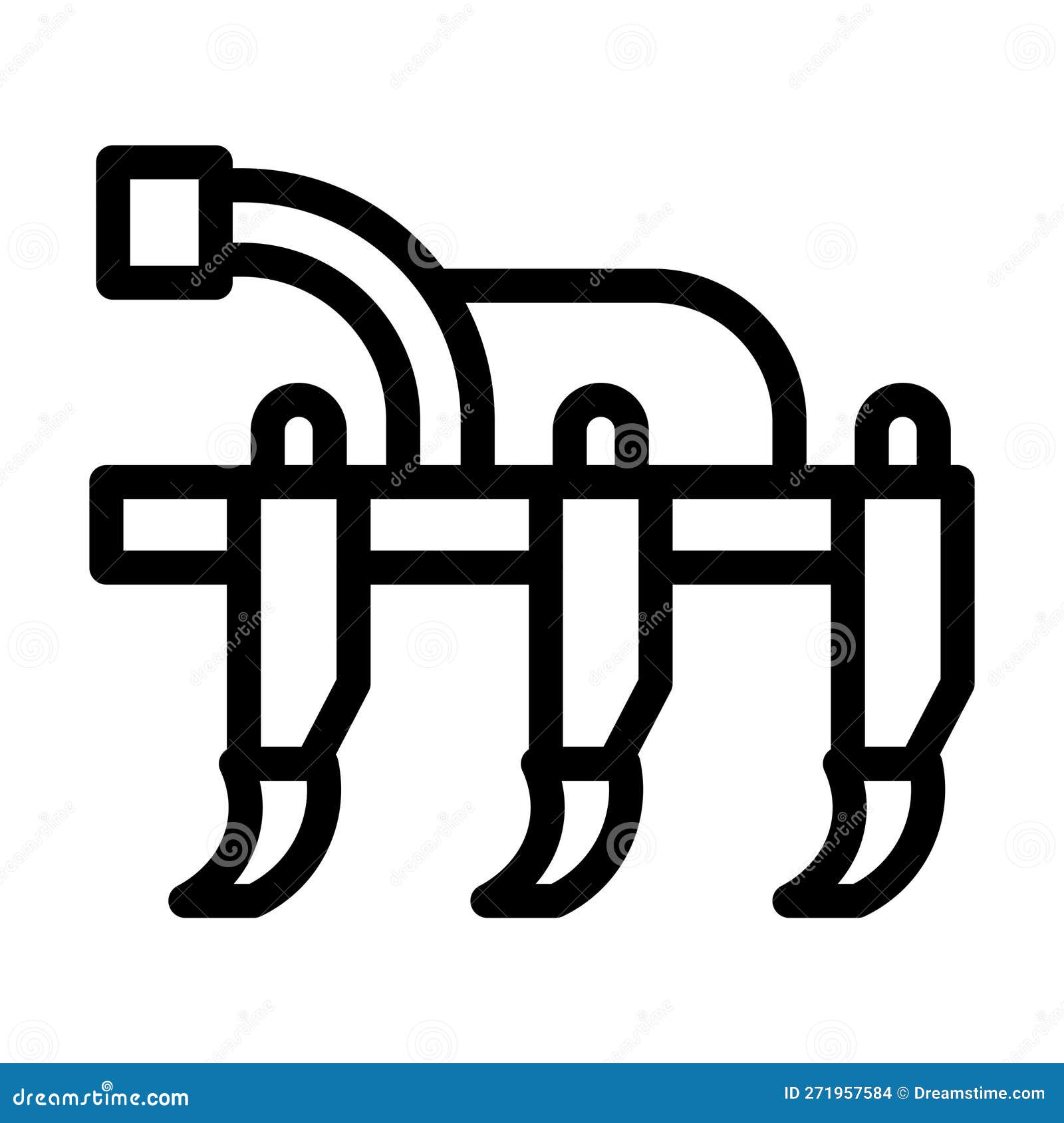 Plow Vector Thick Line Icon for Personal and Commercial Use Stock ...