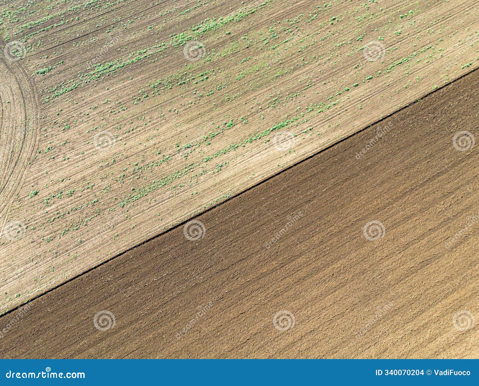 Plowed Agricultural Field, View from Above, Background Stock Photo ...