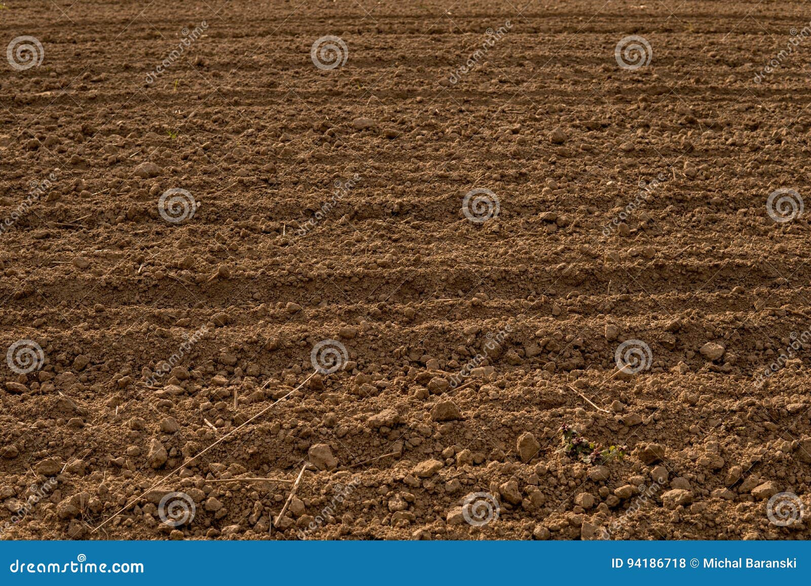Plowed empty field stock photo. Image of pattern, plowed - 94186718