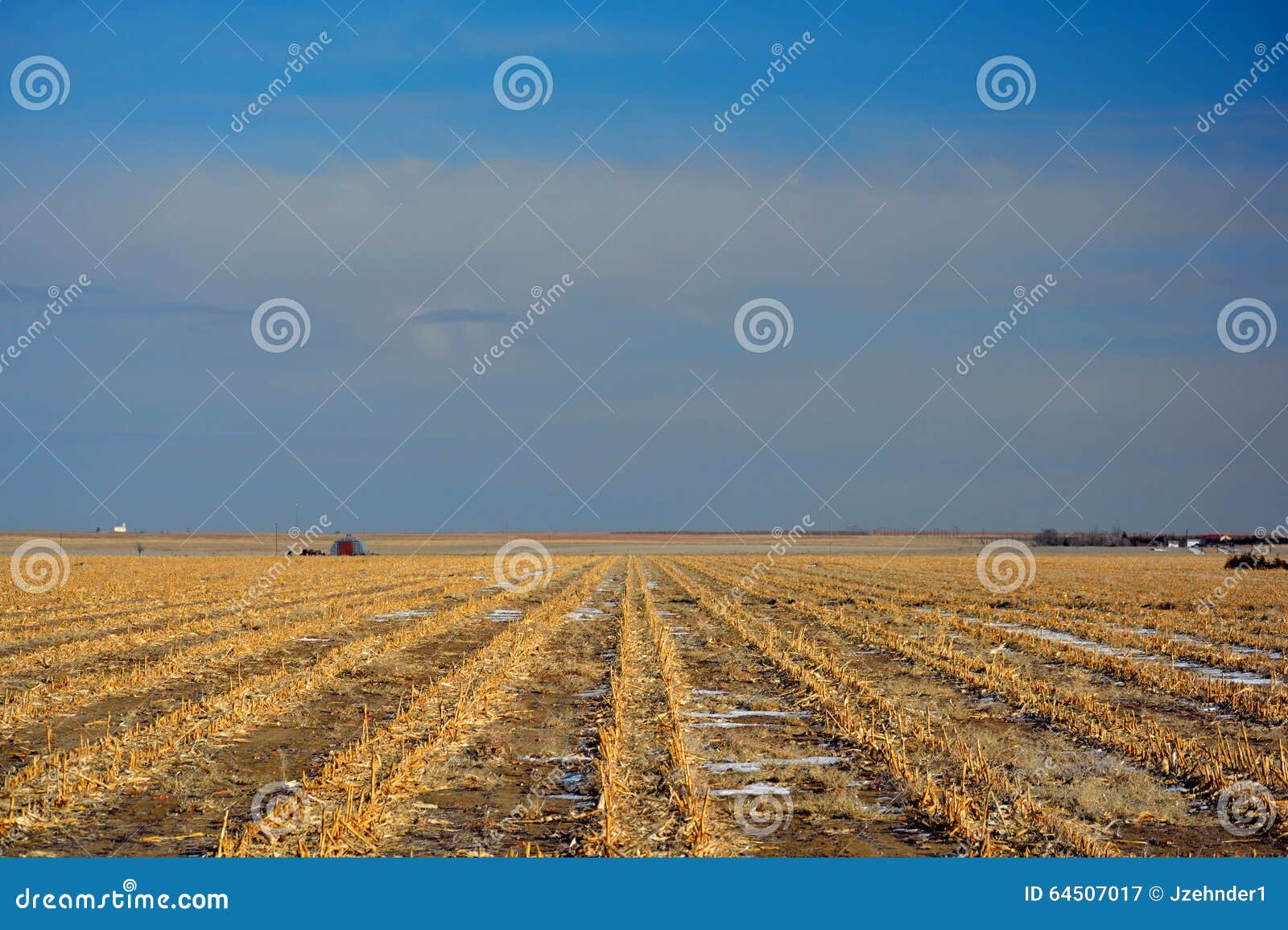 Plowed Farm Corn Field in Winter Stock Image - Image of countryside ...