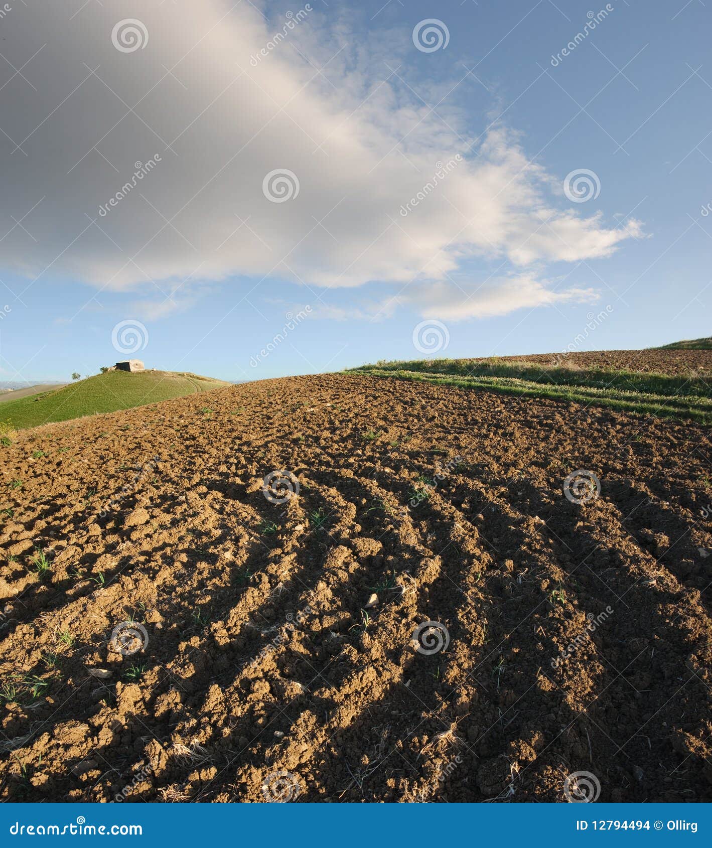 Plowed field stock photo. Image of farming, farmhouse - 12794494