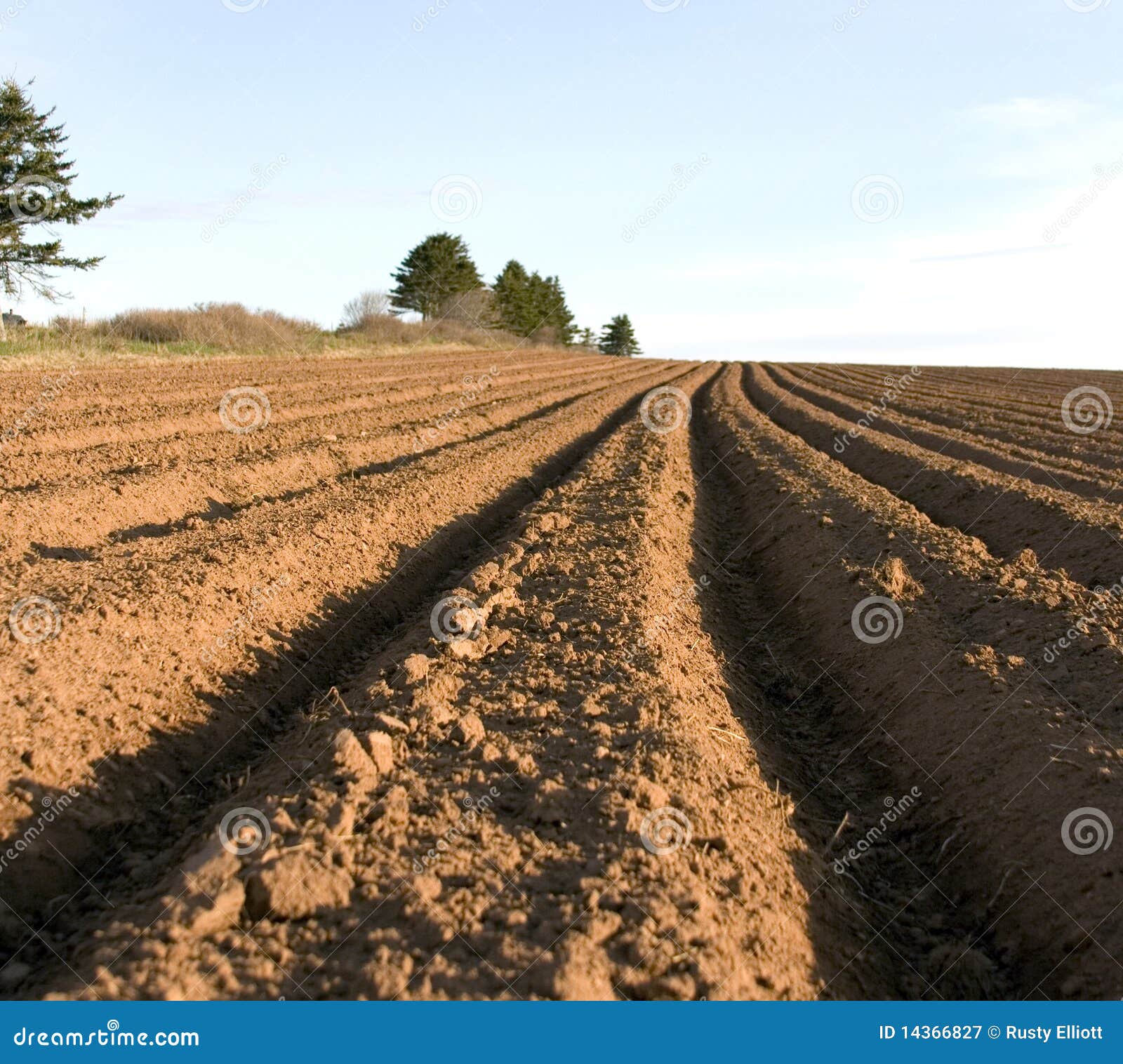 Plowed field stock image. Image of soil, clouds, landscape - 14366827