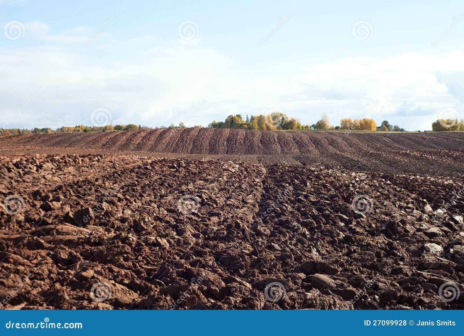Plowed field. stock photo. Image of furrow, dirt, agricultural - 27099928