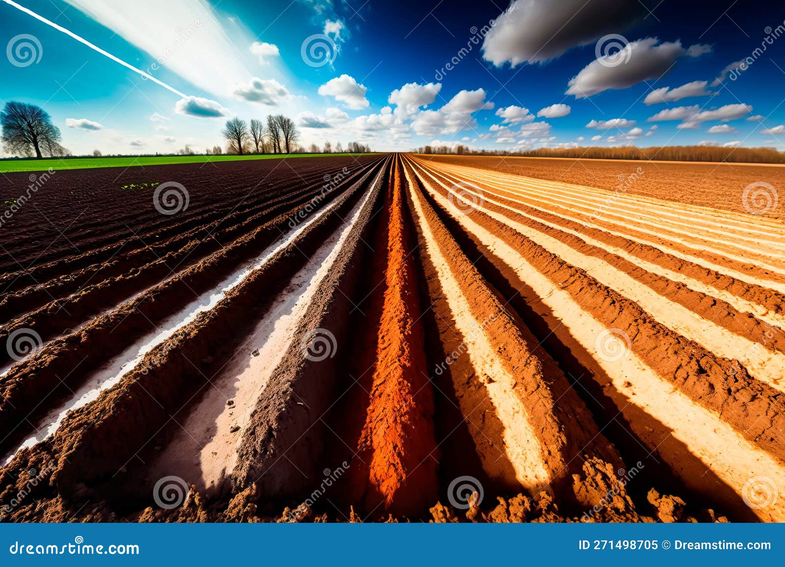 Plowed Field Prepared for Spring Planting Generative AI Stock ...