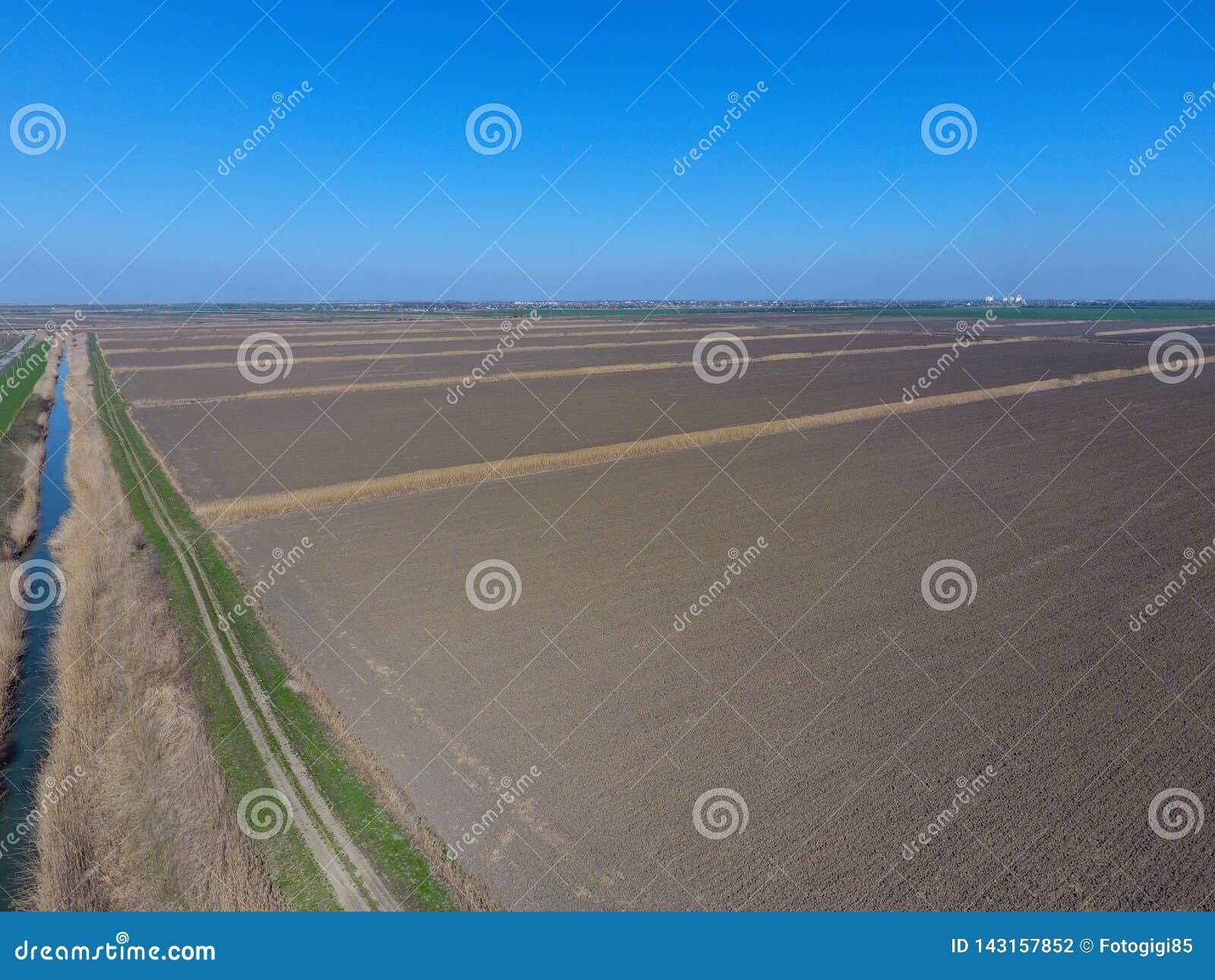 Plowed Field Top View of Plowed Rice Fields Stock Photo - Image of ...