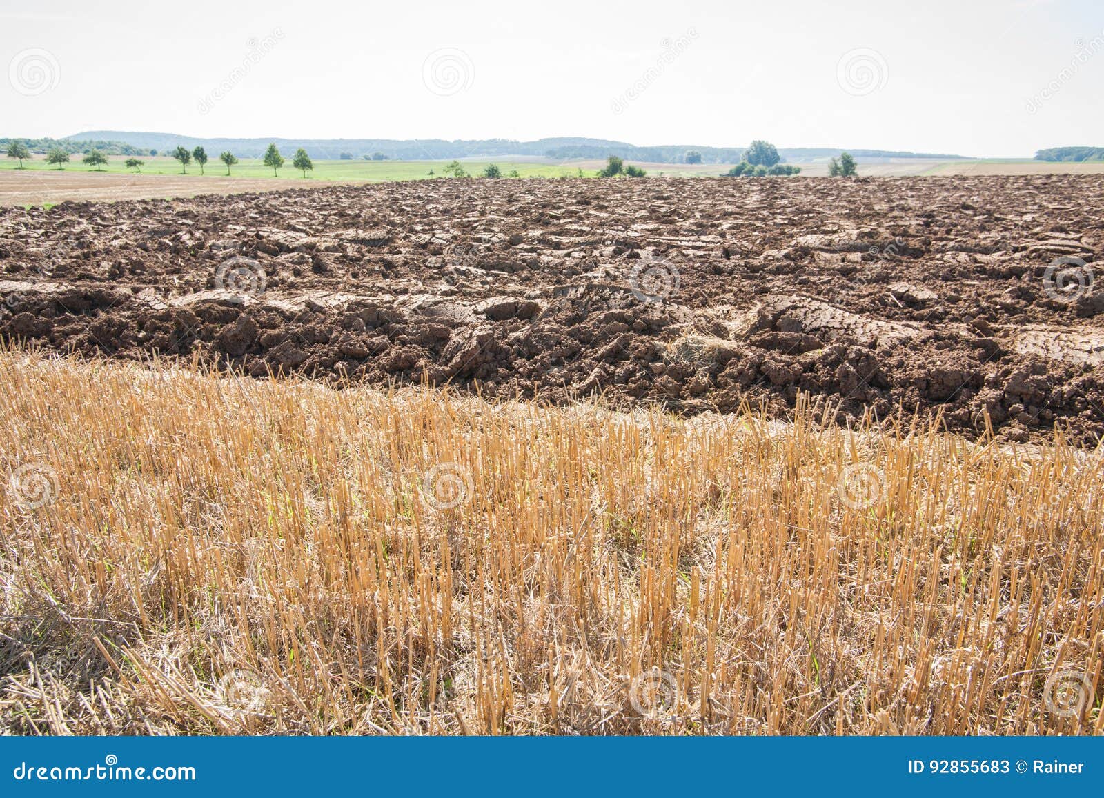 Plowed field stock image. Image of nature, agriculture - 92855683