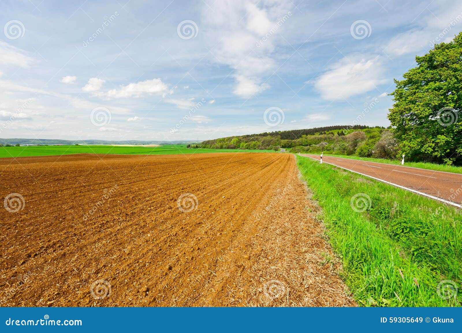 Plowed Fields stock image. Image of german, land, road - 59305649