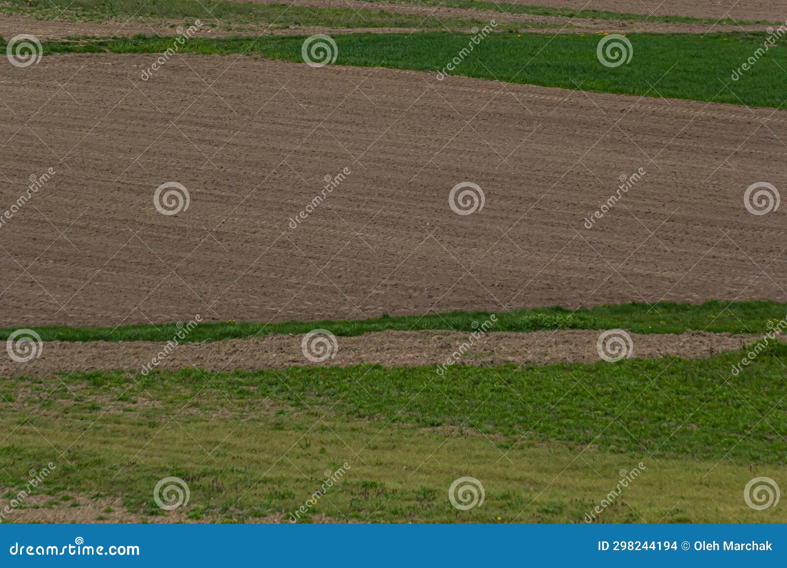 Plowed, Planted and Hilling Rows Black-earth Field. Ground Texture ...