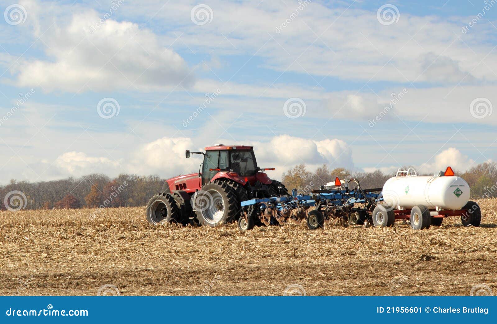 Plowing and Fertilizing Farm Field Stock Image - Image of implement ...