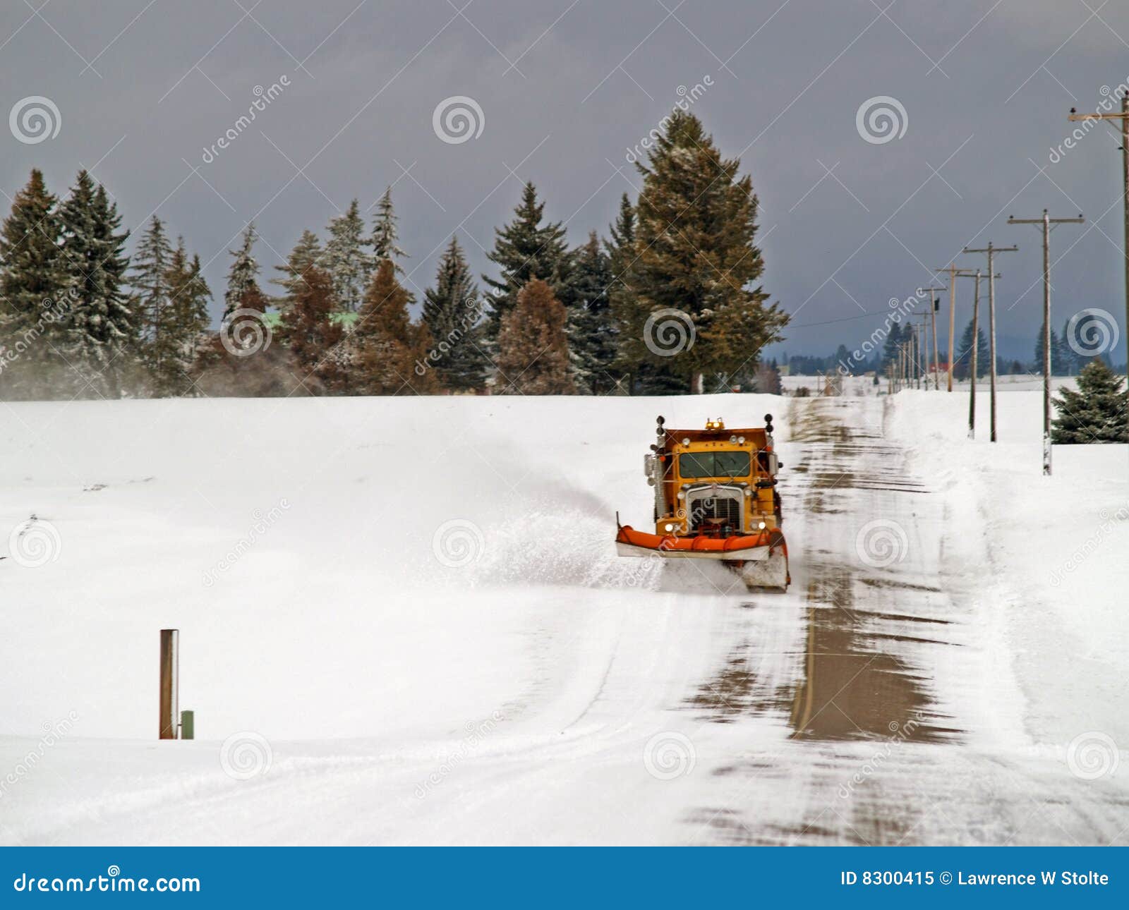 Plowing the Rural Road stock image. Image of winter, snowy - 8300415