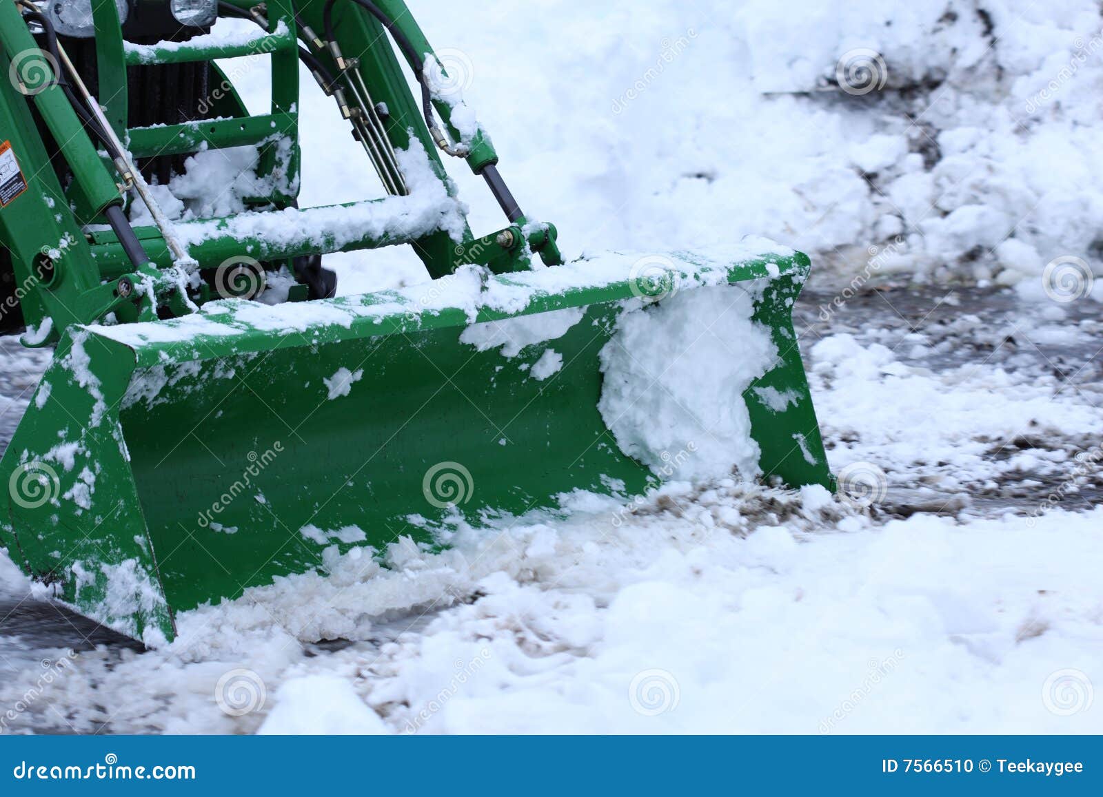 Plowing snow stock photo. Image of duty, close, green - 7566510