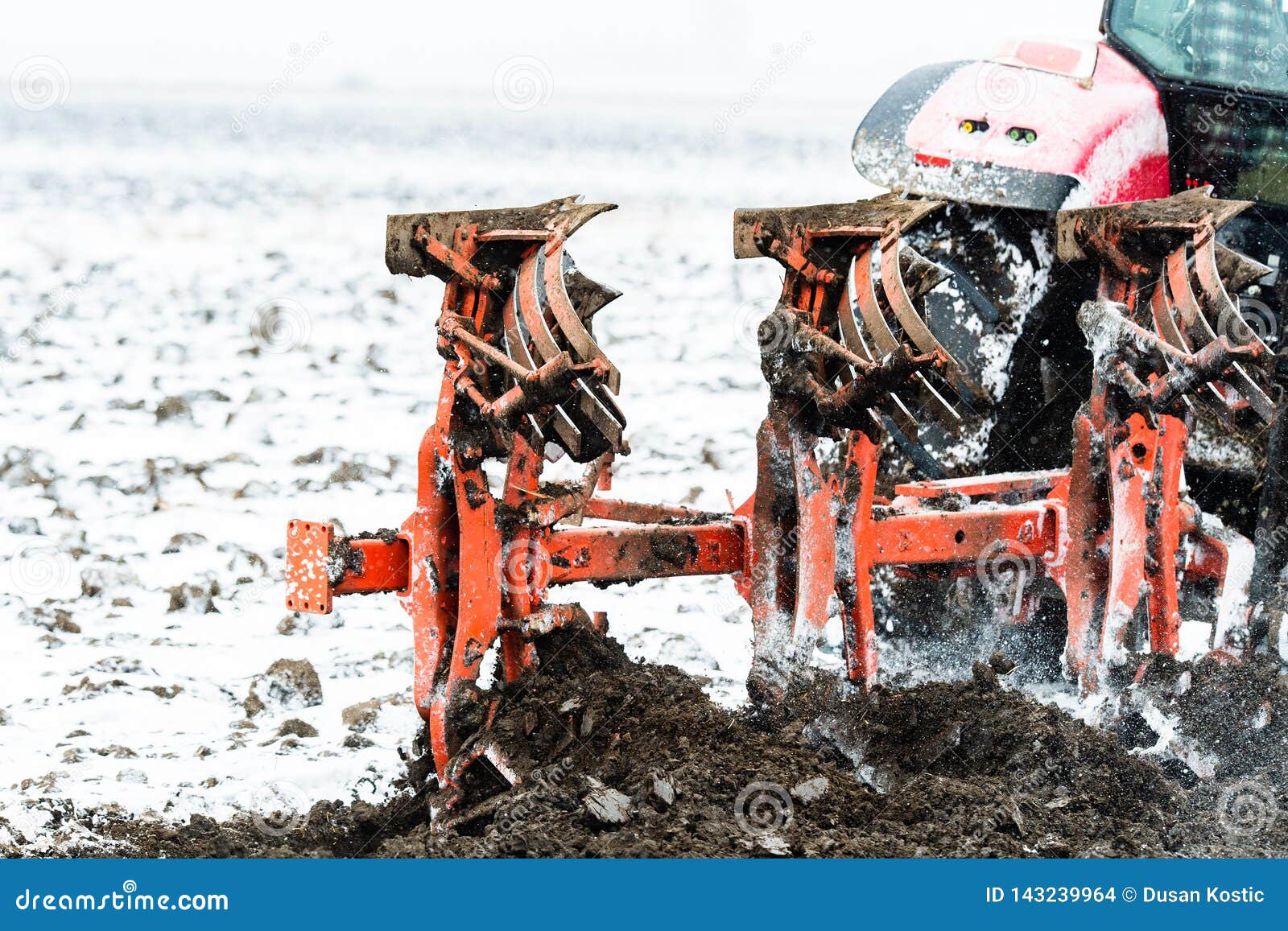 Plowing of Stubble Field during Winter Season Stock Photo - Image of ...