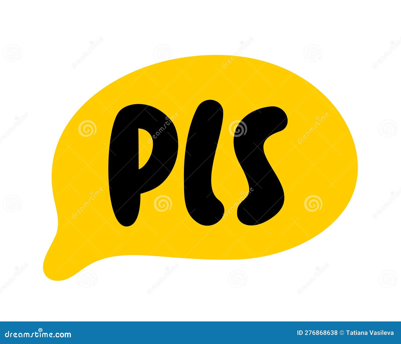 PLS Speech Bubble. Please Text. Pls Quote. Doodle Phrase. Vector ...