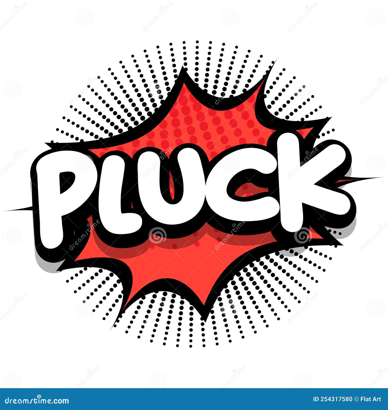 Pluck Pop Art Comic Speech Bubbles Book Sound Effects Cartoon Vector ...