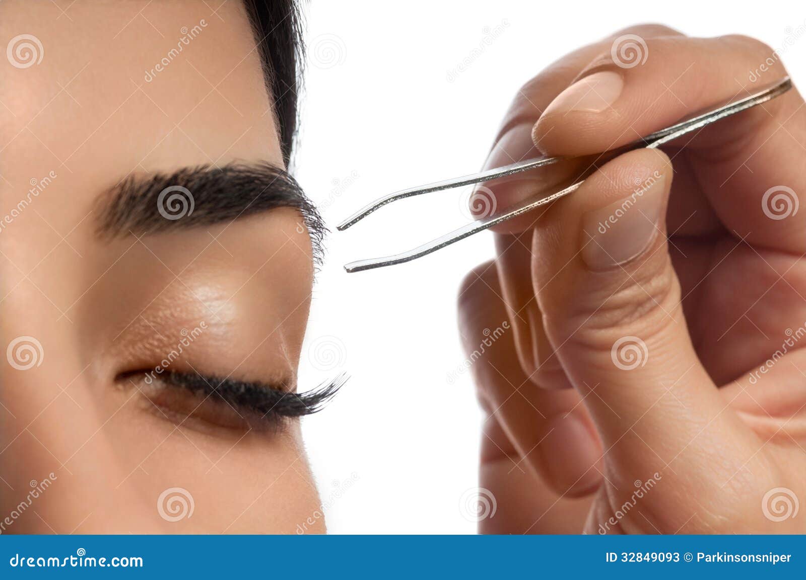 Plucking Eyebrow stock image. Image of face, closeness - 32849093