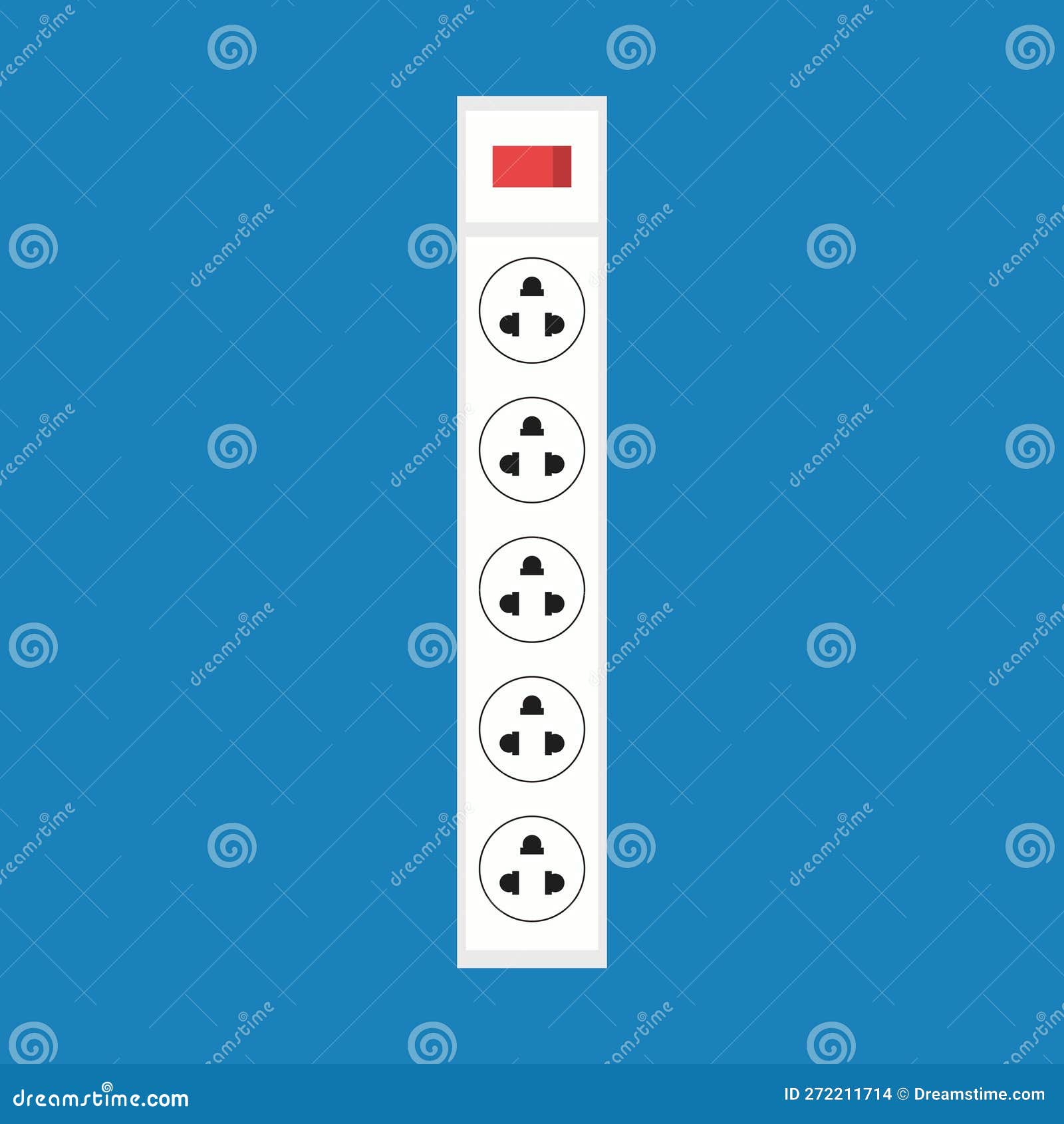 Power Strip. Realistic Electric Socket With USB Ports And Switches ...