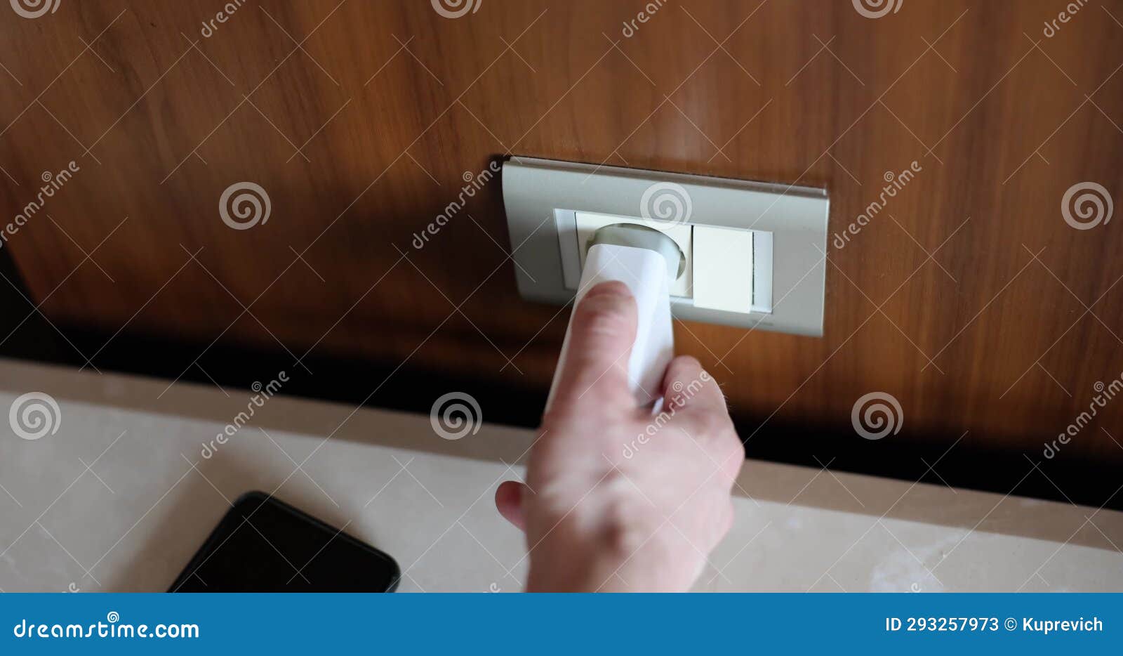 Plug Adapter into Socket and Mobile Phone Stock Video - Video of ...