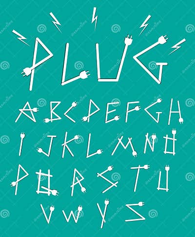 Plug Alphabets Font Style stock vector. Illustration of icon - 59671740