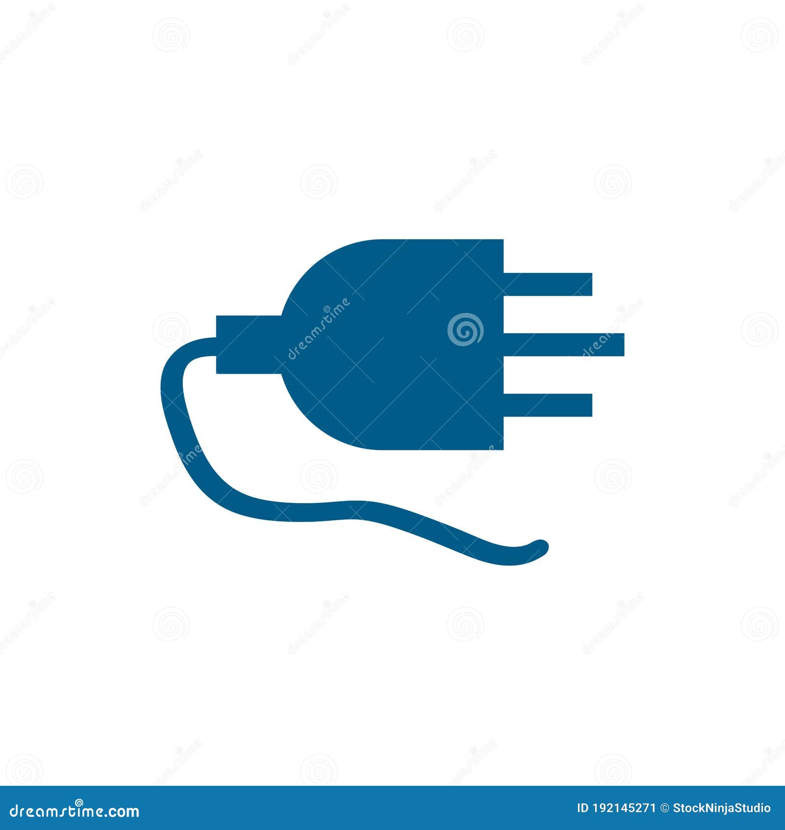 Plug Blue Icon on White Background. Blue Flat Style Vector Illustration ...