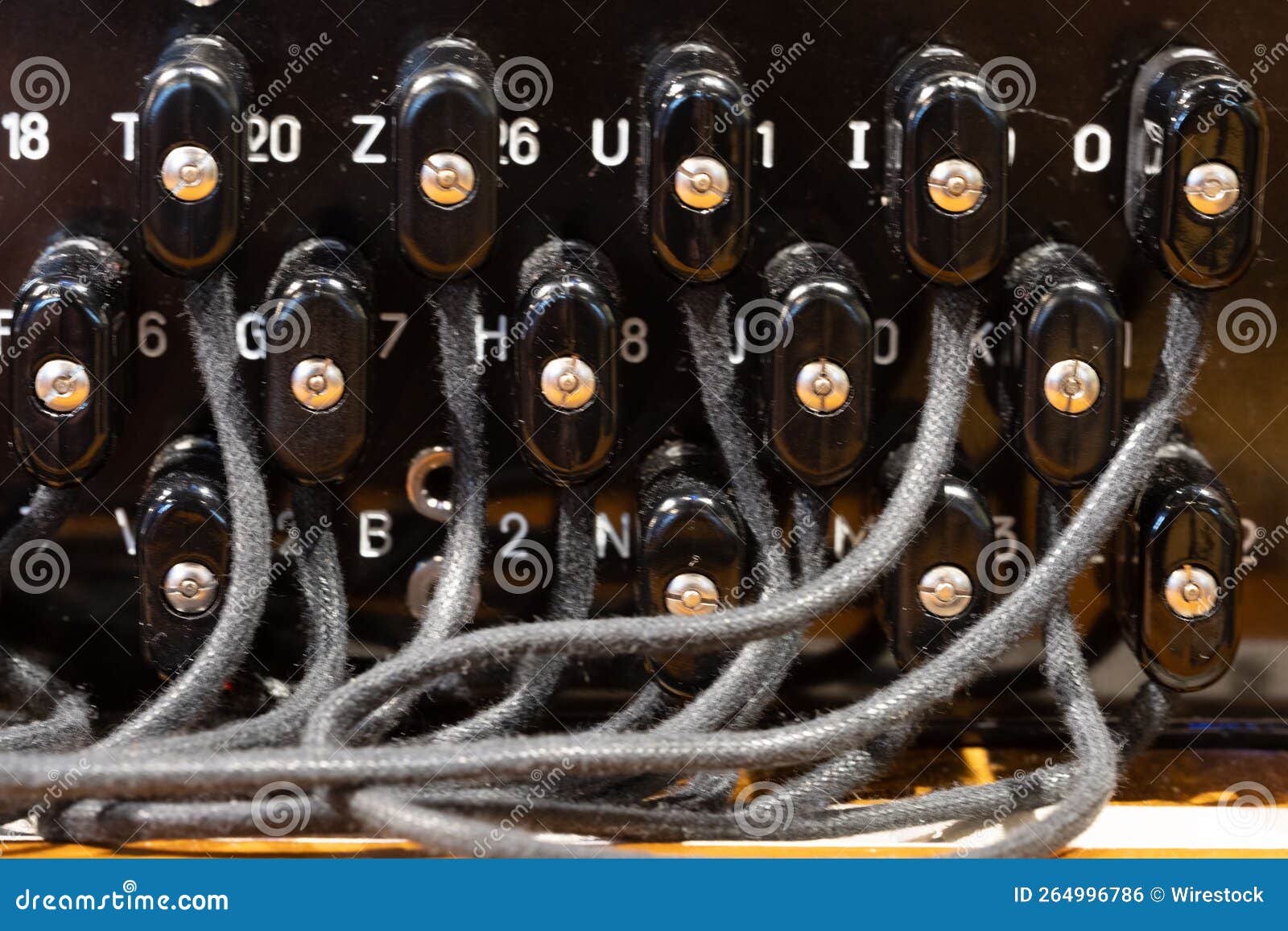 Plug Board and Keyboard from a World War 2 German Enigma Machine Stock ...