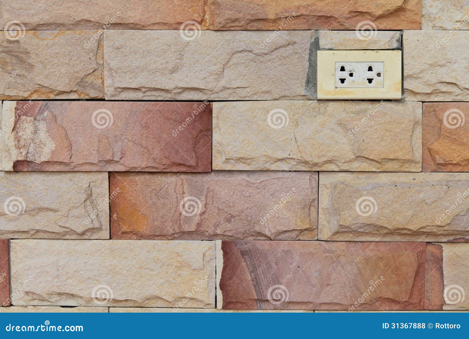 Plug on brick stock photo. Image of energy, plug, stone - 31367888