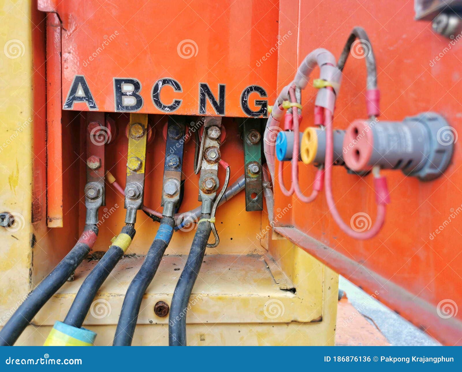 Plug and Cable, Electric Charging Port. Stock Photo - Image of orange ...