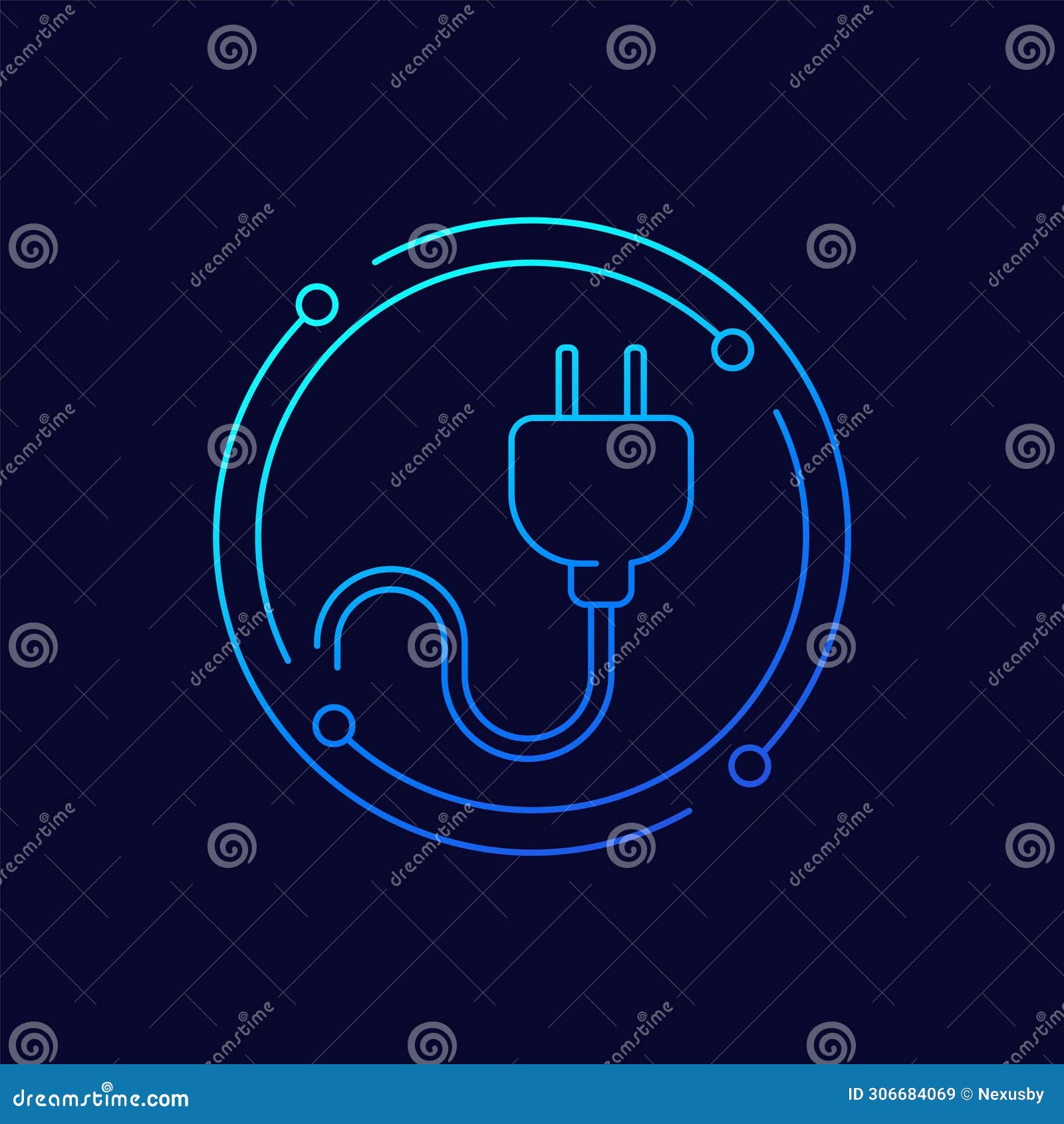 Plug for a Chinese Socket Icon, Linear Design Stock Illustration ...