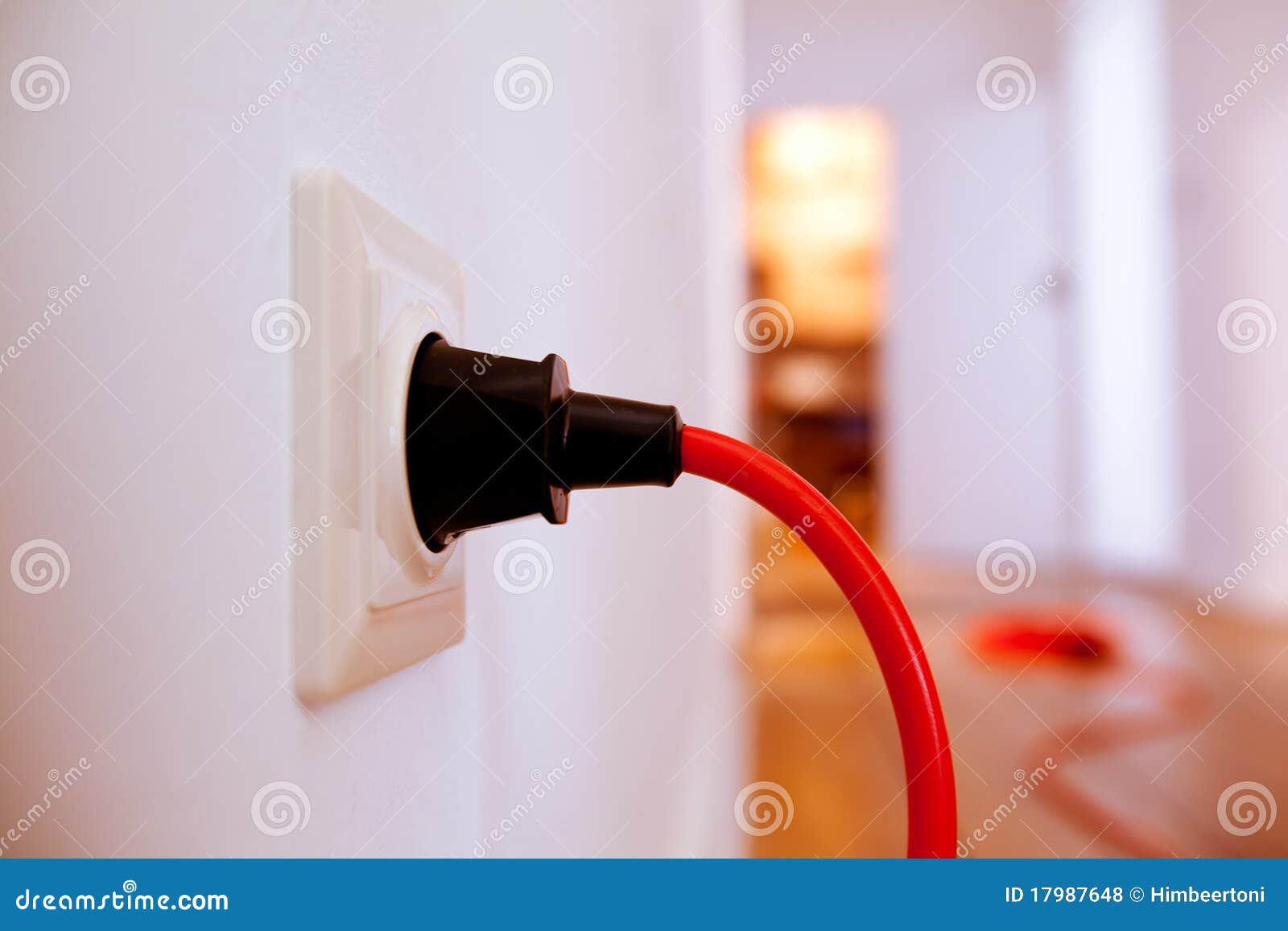 Plug connected to wall stock photo. Image of color, wall - 17987648