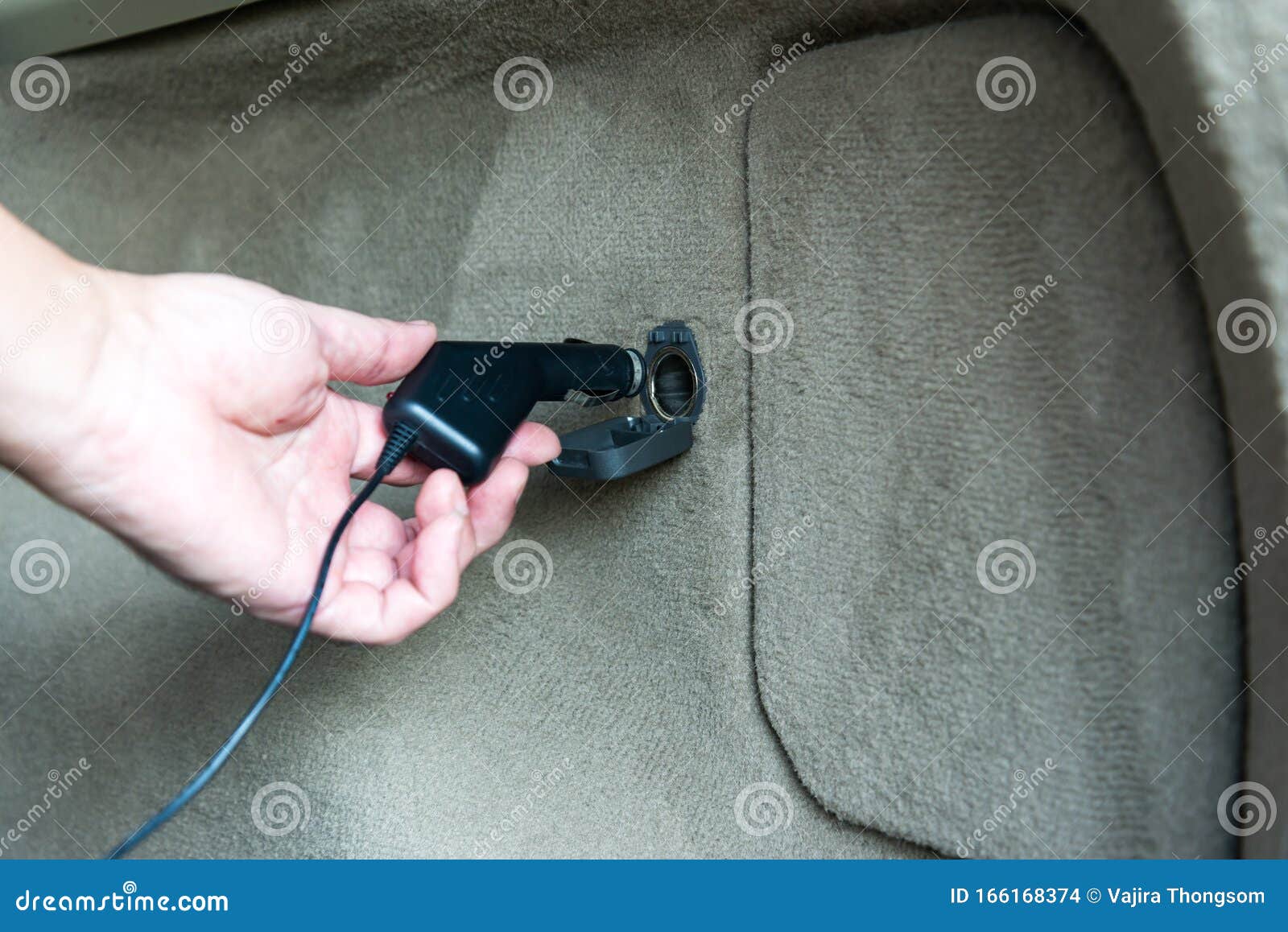 Plug in DC 12 Volt Socket in the Car Trunk Stock Photo - Image of ...