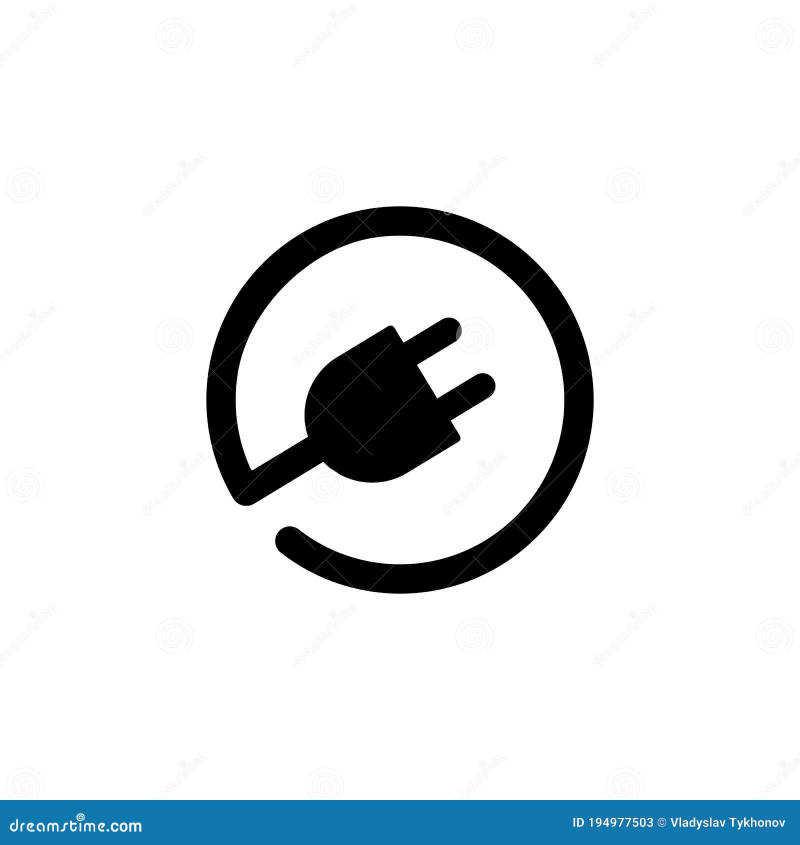 Plug-in Electrical Plug Vector Icon. Electric Plug with Wire. Vector ...