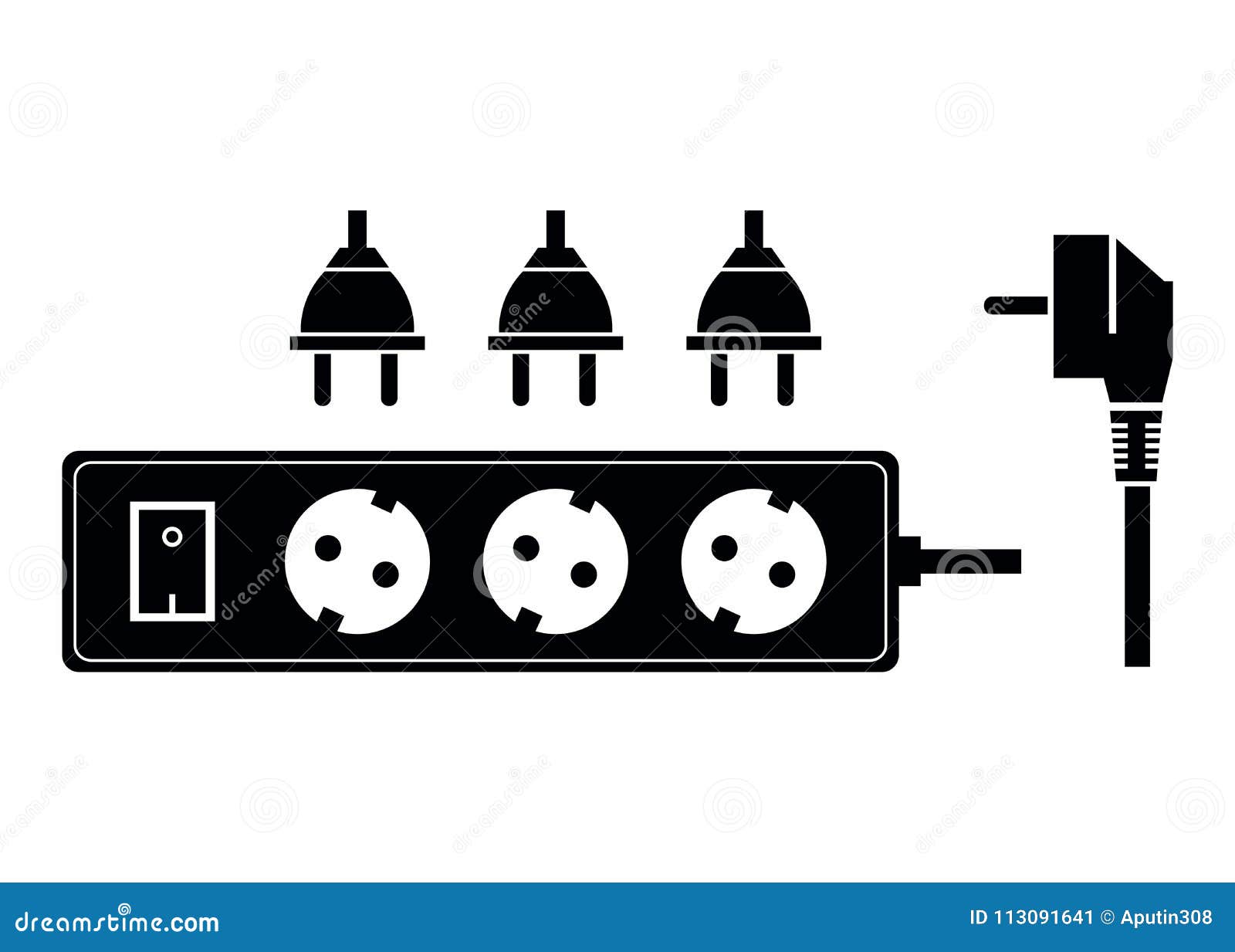 Plug Extension Cord Stock Illustrations – 743 Plug Extension Cord Stock ...