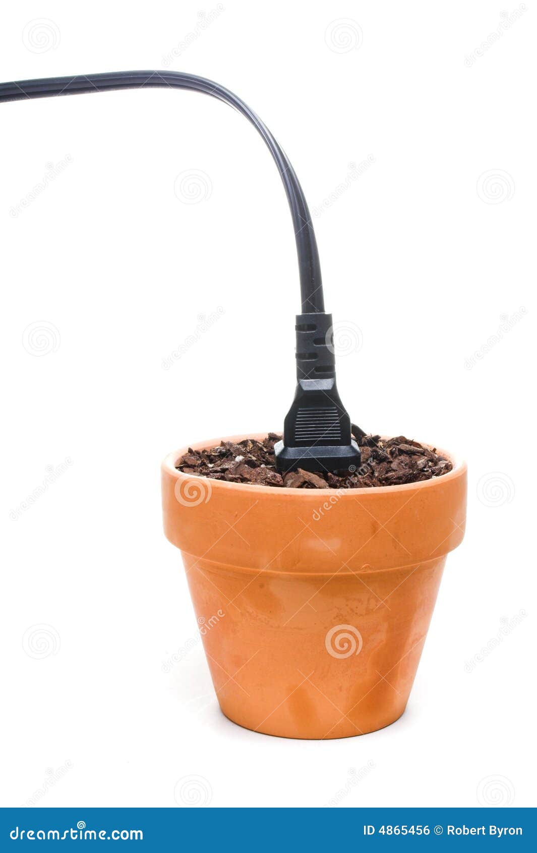 Plug in flower pot stock photo. Image of clay, soil, brown - 4865456