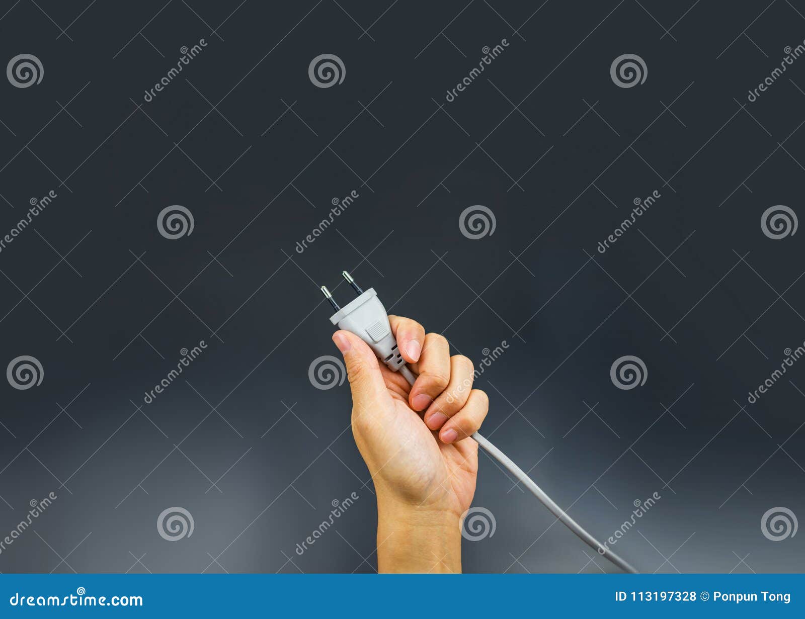 Plug Hand Holding on Black Background Stock Photo - Image of concept ...